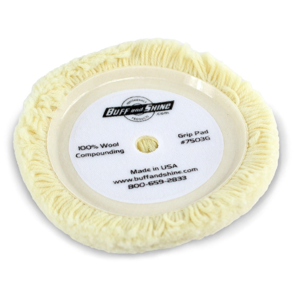 7.5" Wool Buff Pad- 4 Ply Grip– Fiberglass and Resin